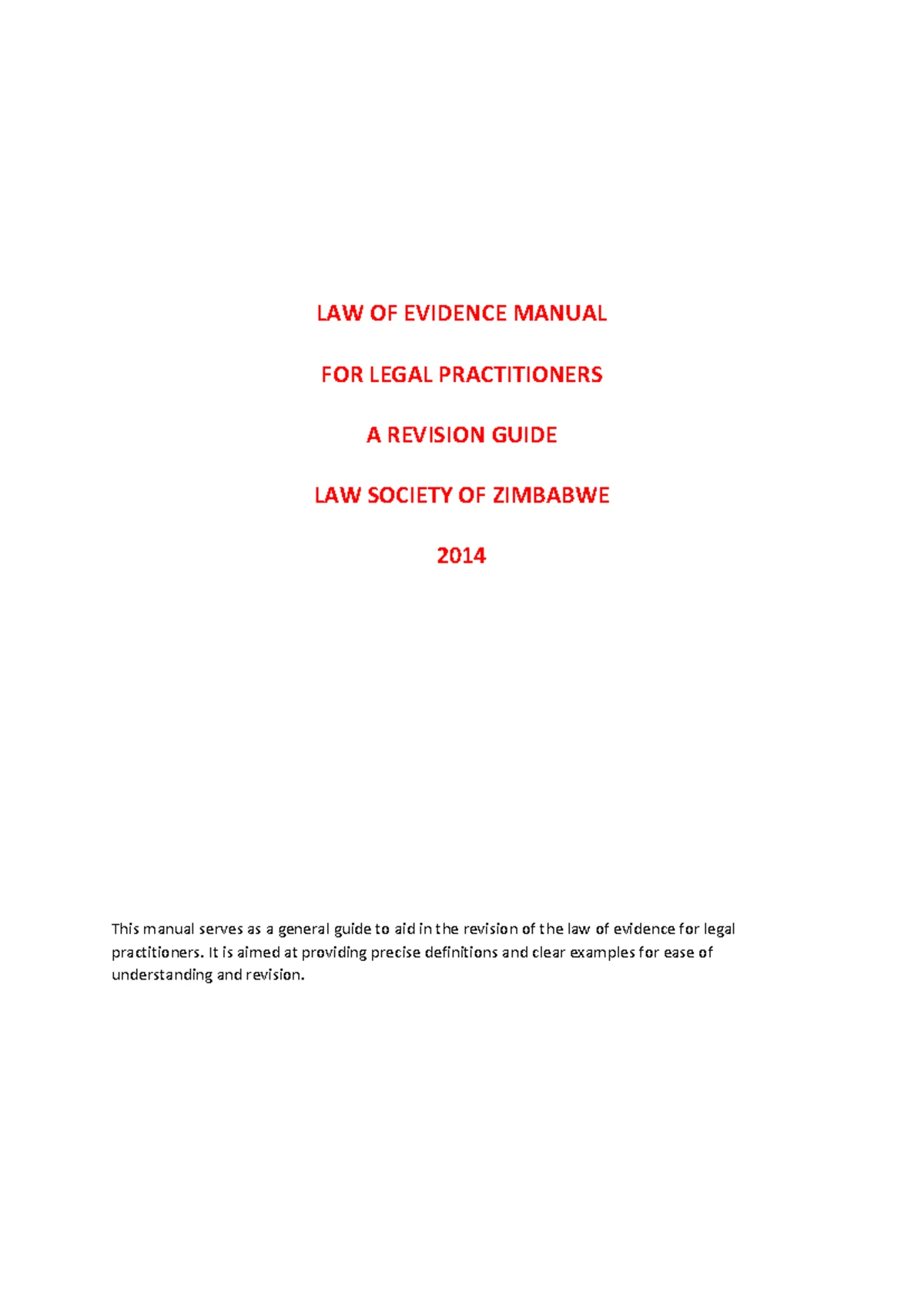 001. LAW OF Evidence - Consolidated Notes - Arthur Marara | Attorney ...
