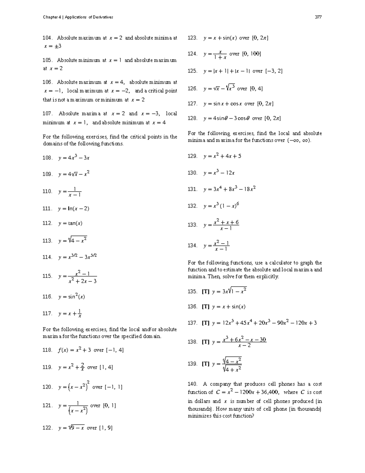 Calculus Volume 1 - Part 1: Chapter 4 - Applications of Derivatives ...