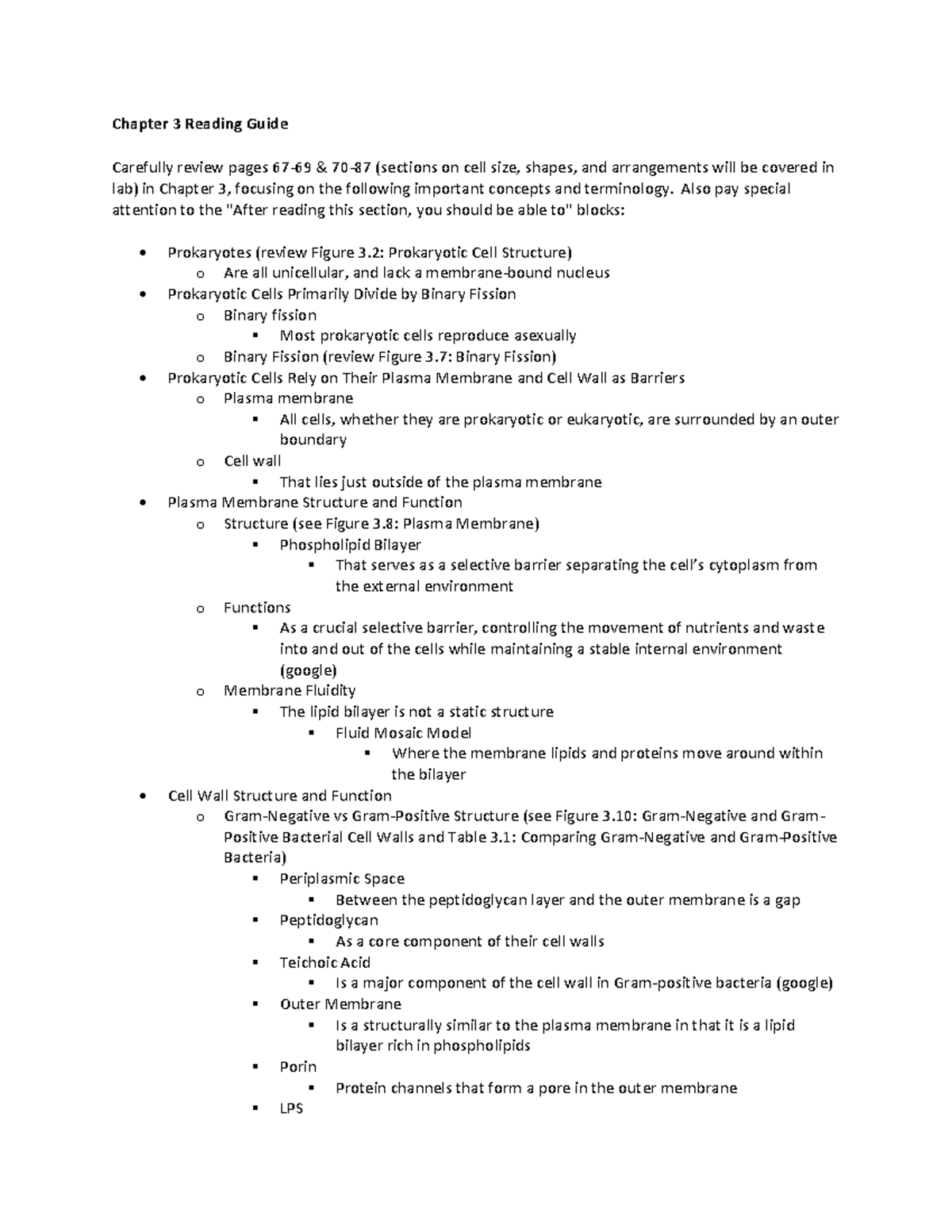 Prokaryotic Cell Structure & Function: Key Concepts (Chapter 3) - Studocu