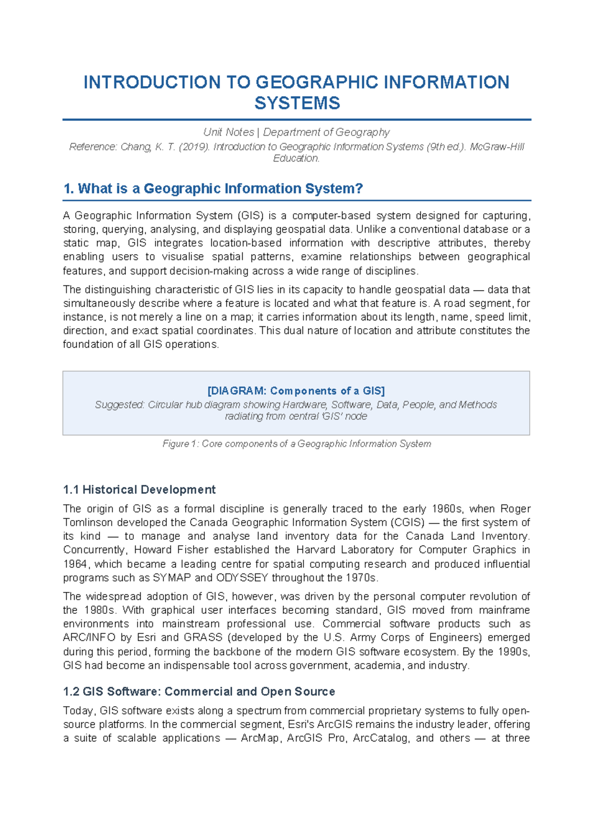 Introduction to GIS: Unit Notes for Geography 101 - Studocu