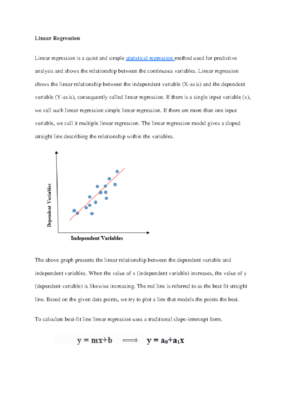 Linear Regression in ML: Understanding Relationships and Predictions - Studocu