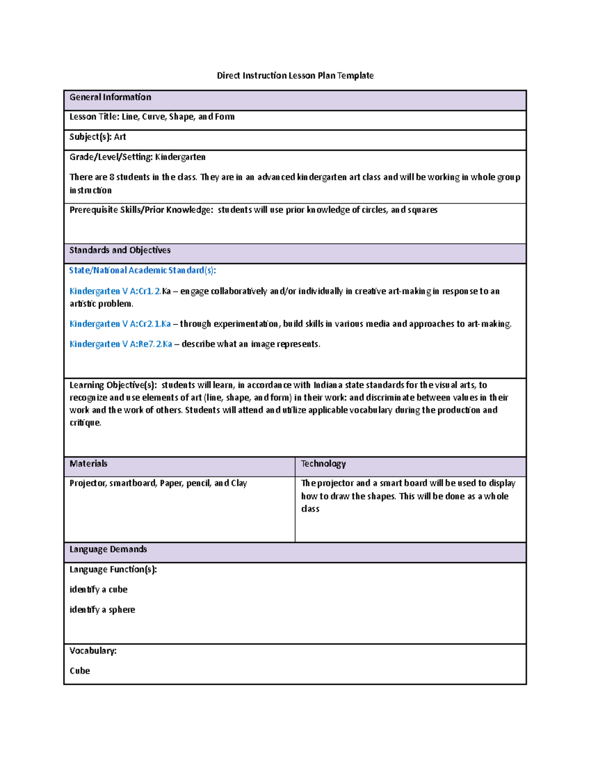 D091 task 2 - task 2 - Direct Instruction Lesson Plan Template General Information Lesson Title ...