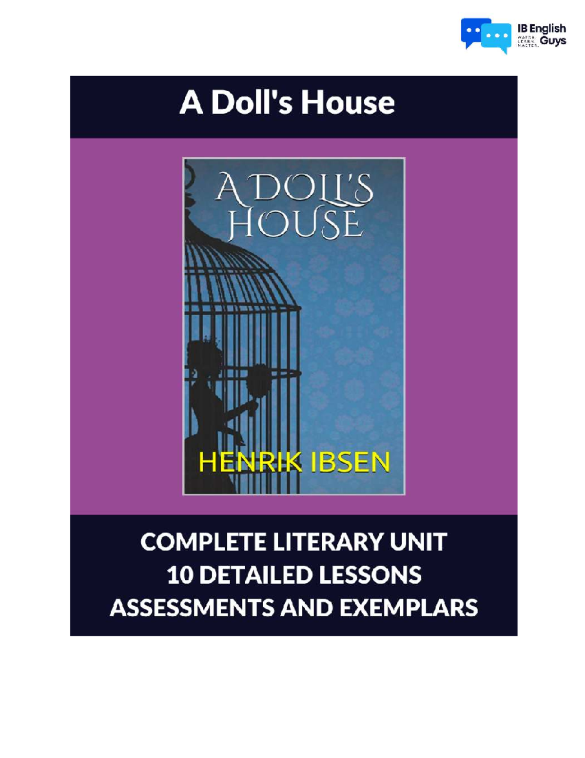 710996065 IB English Unit Plan: Exploring A Doll's House by Ibsen - Studocu
