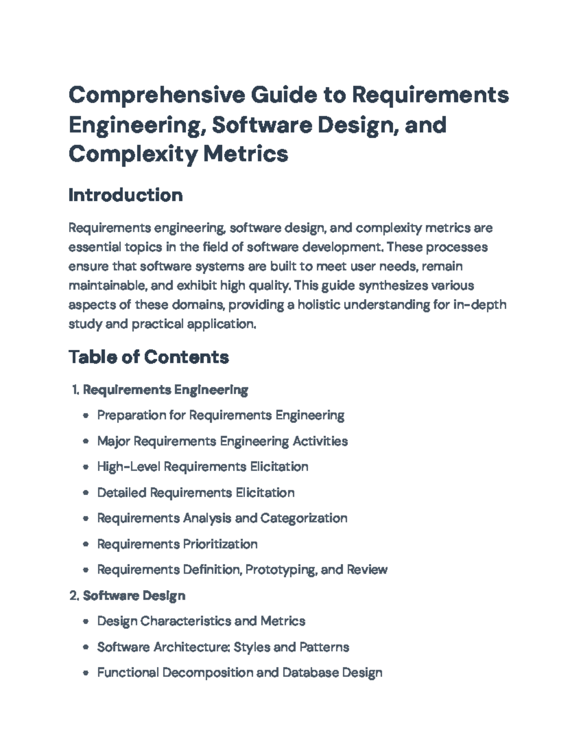 Comprehensive Guide: Requirements Engineering & Software Design - These ...