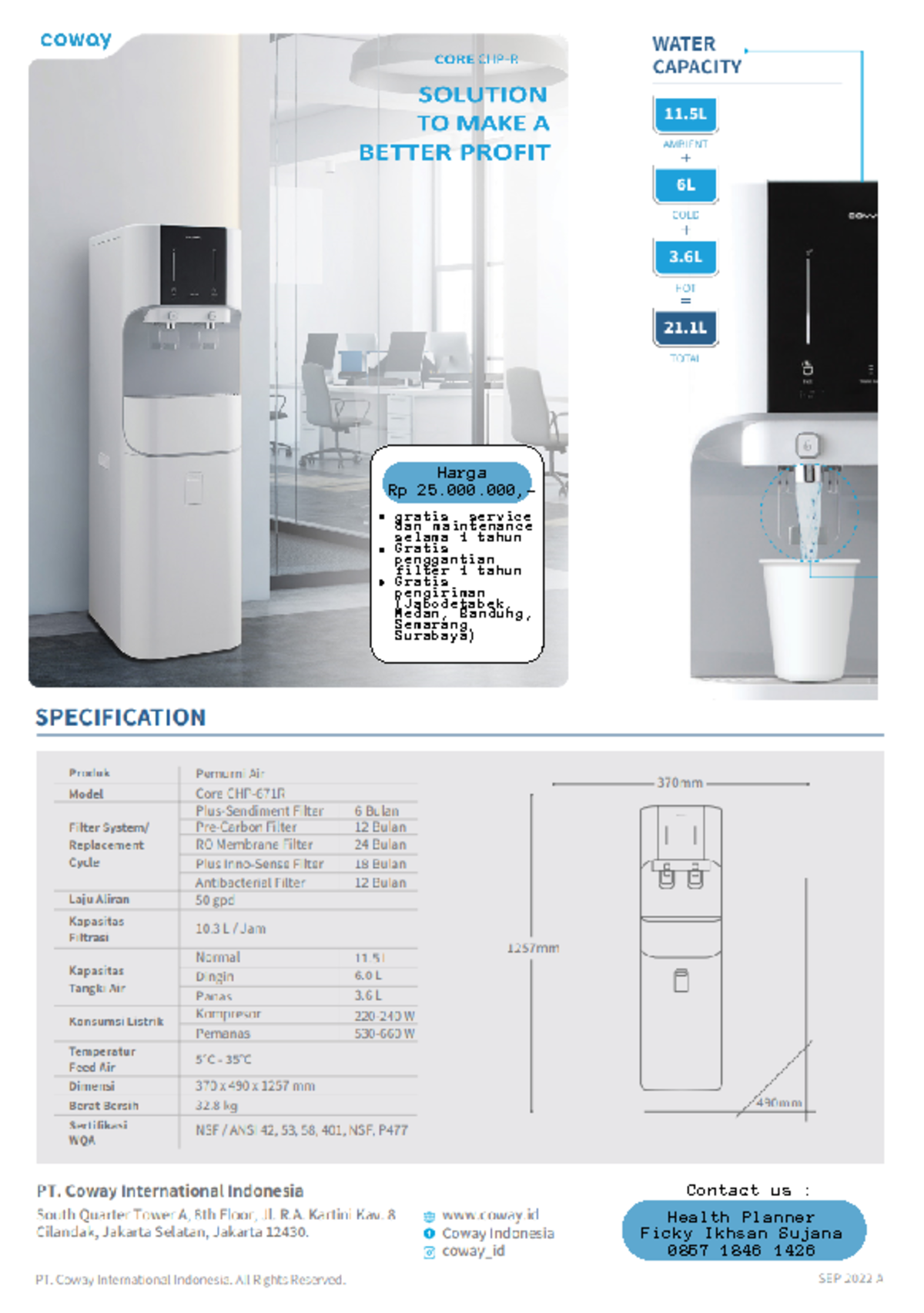 Brosur Coway Corporate - Rp 25.000,- gratisdan maintenance service ...