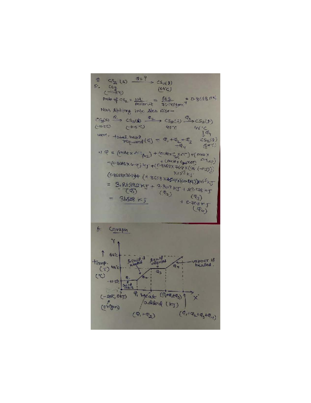 CS2 Phase Change Calculations - Q6 Homework - Studocu