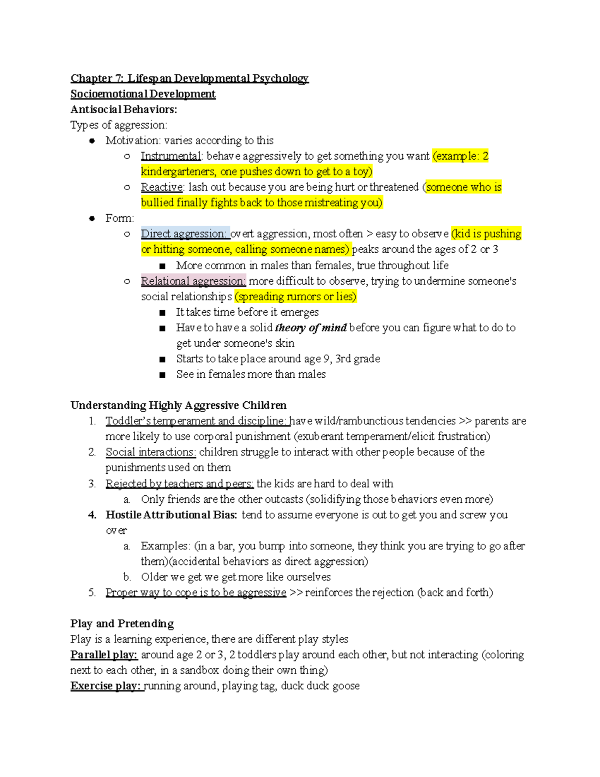 Lifespan Developmental Psychology Chapter 7 Summary Notes - Studocu
