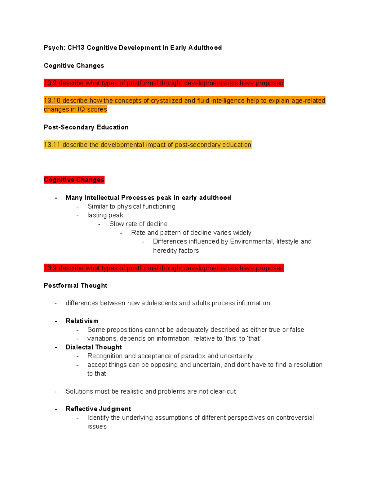 Psych 101: CH13 - Cognitive Development in Early Adulthood Lecture ...