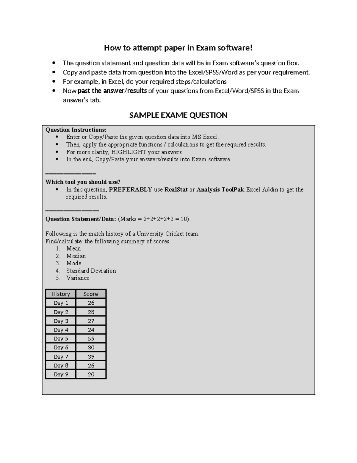 How to attempt paper in Exam software - Copy and paste data from ...