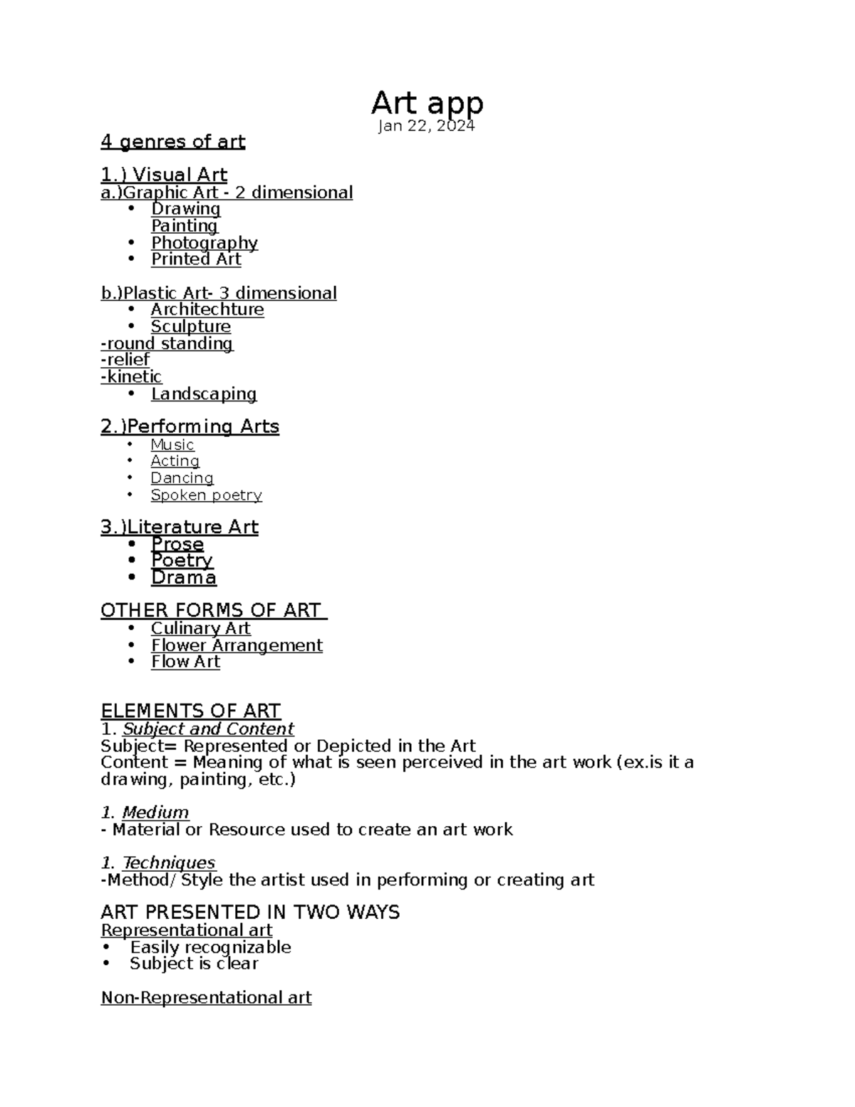 Art App Notes - awdawdawd - Art app Jan 22, 2024 4 genres of art 1 ...