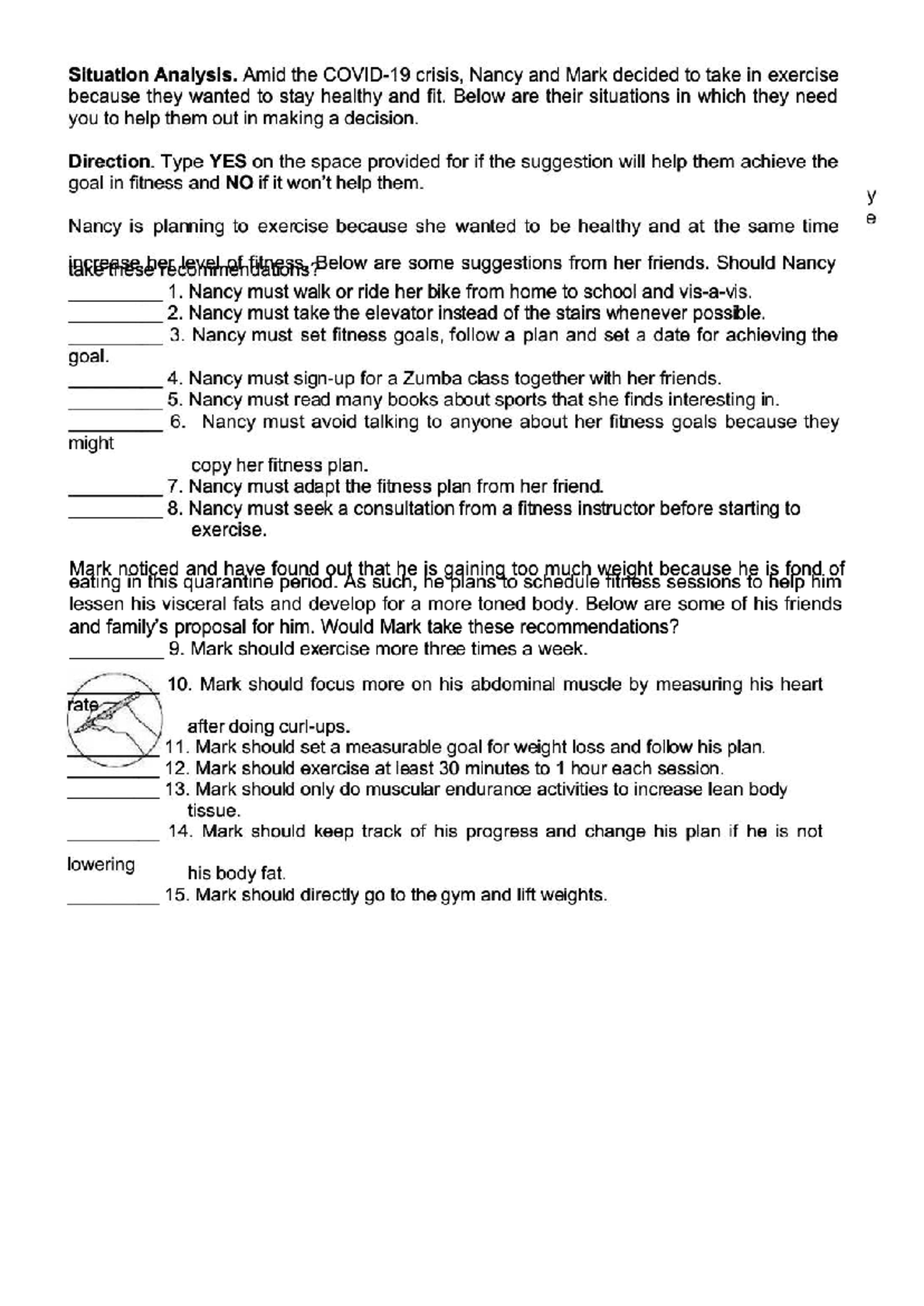 PE 9 PFT Week 8: Situation Analysis for Fitness Decisions - Studocu