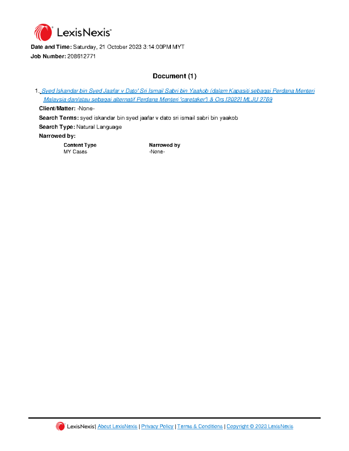 Judicial Review Case Summary: Syed Iskandar v Ismail Sabri [2022] MLJU ...