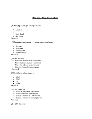 HPC BE II Sem Unit 1: Intro to Parallel Computing & Applications - Studocu