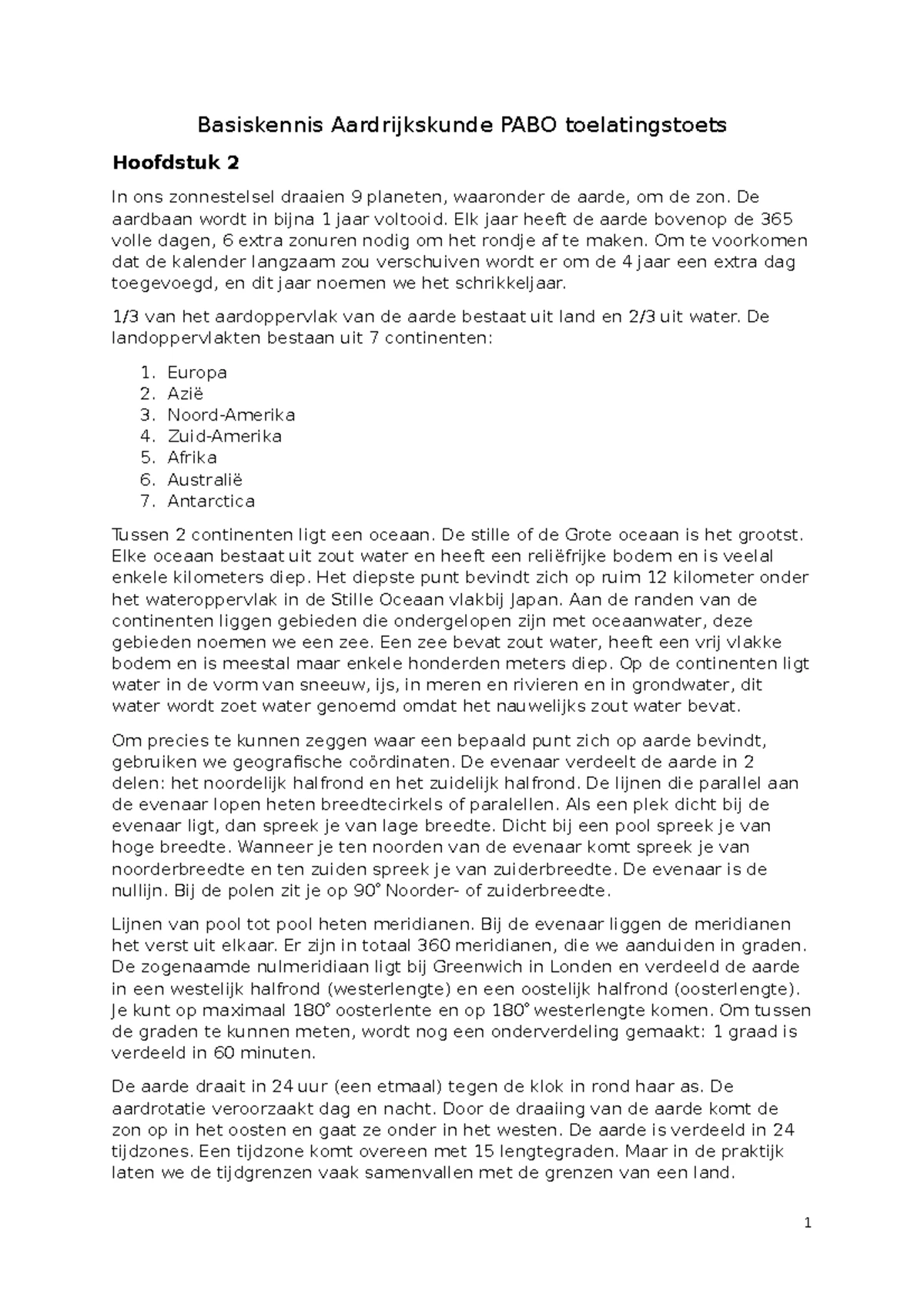 Oefentoets Aardrijkskunde 4 - voorbeeld toelatingstoets pabo ...