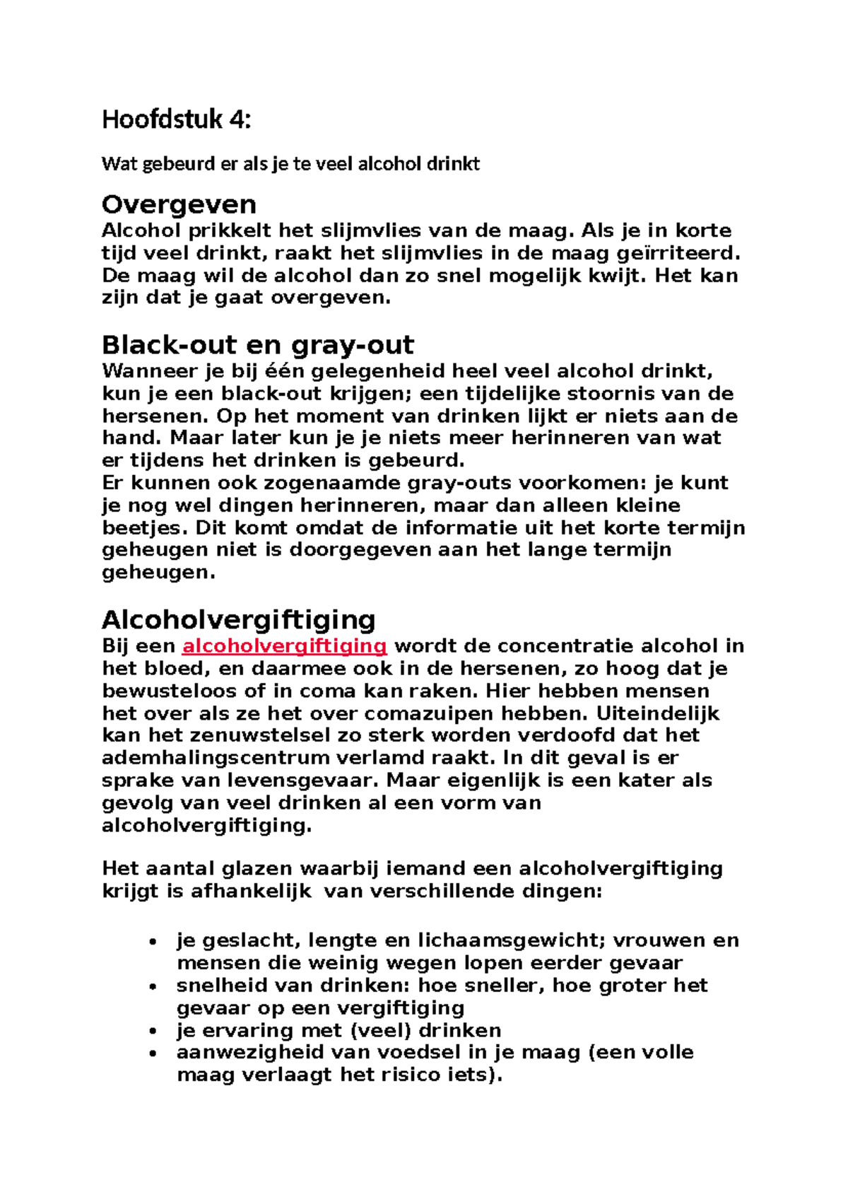 Hoofdstuk 4: Gevolgen van Overmatig Alcoholgebruik en Verslaving ...