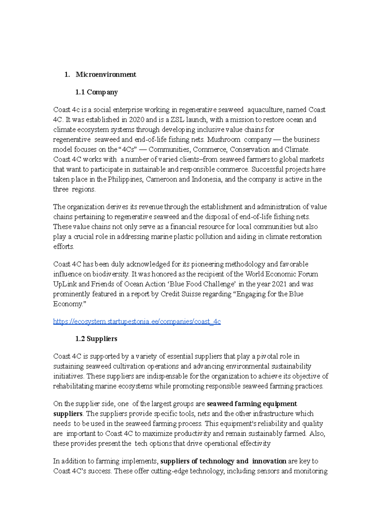Coast 4C: Microenvironment Analysis in Regenerative Seaweed Aquaculture ...