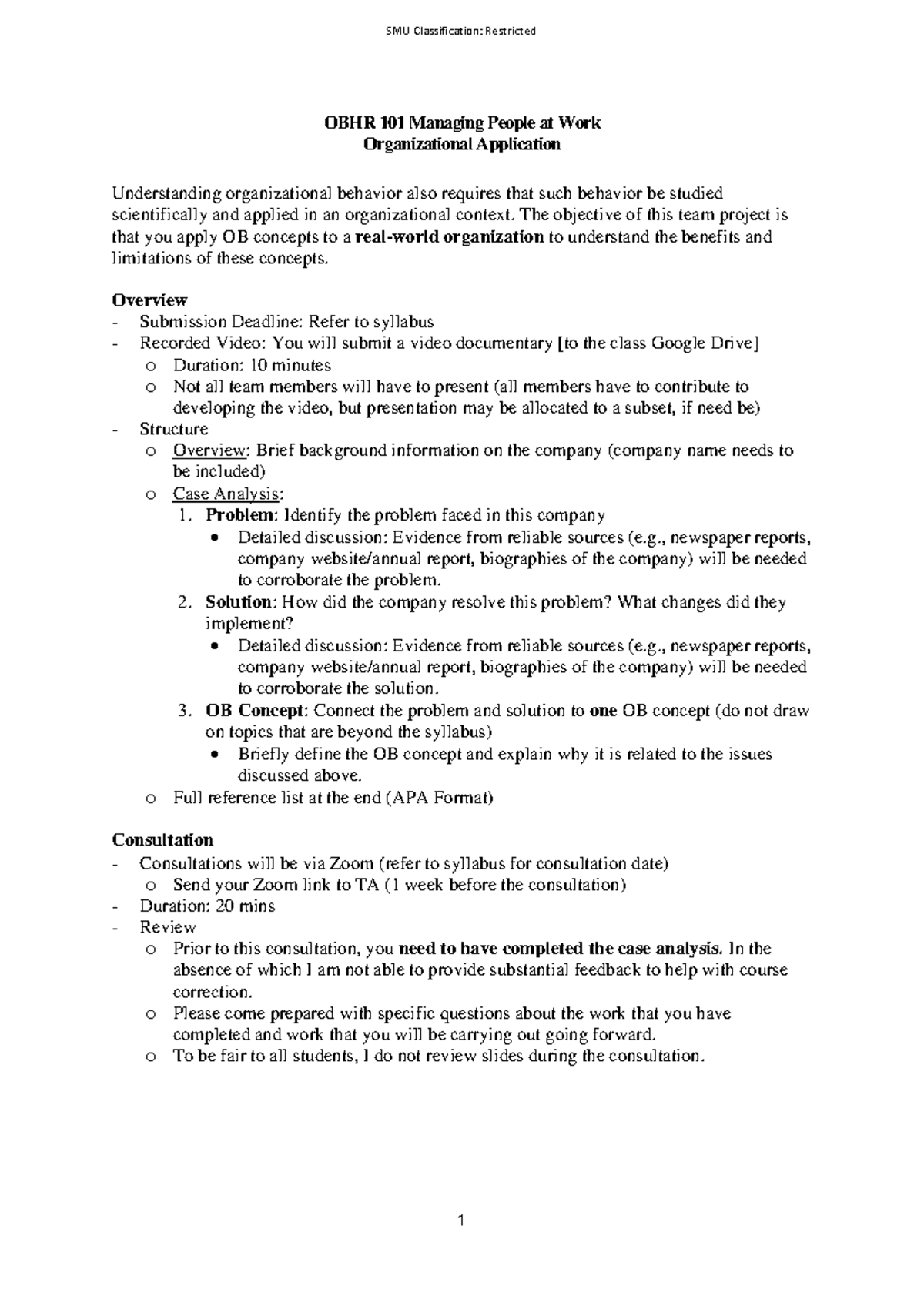Guide - Organizational Application - 1 SMU Classification: Restricted ...
