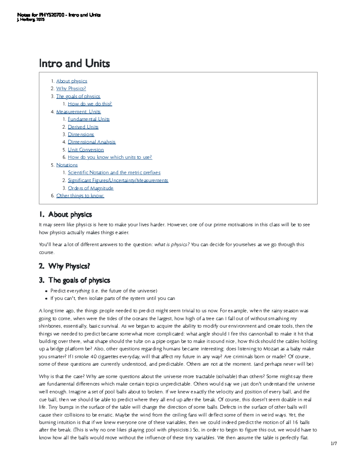 Notes for PHYS20700 - Intro to Physics & Measurement Units - Studocu