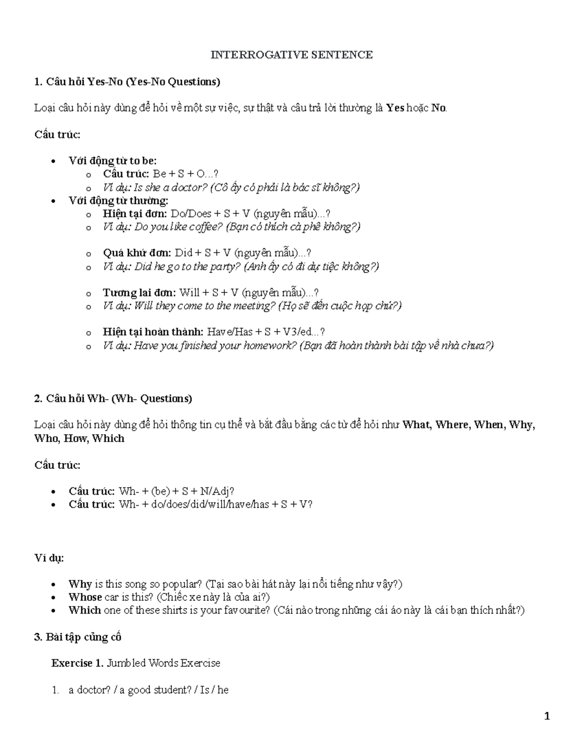 Interrogative Sentences: Structure & Exercises for English Learning ...