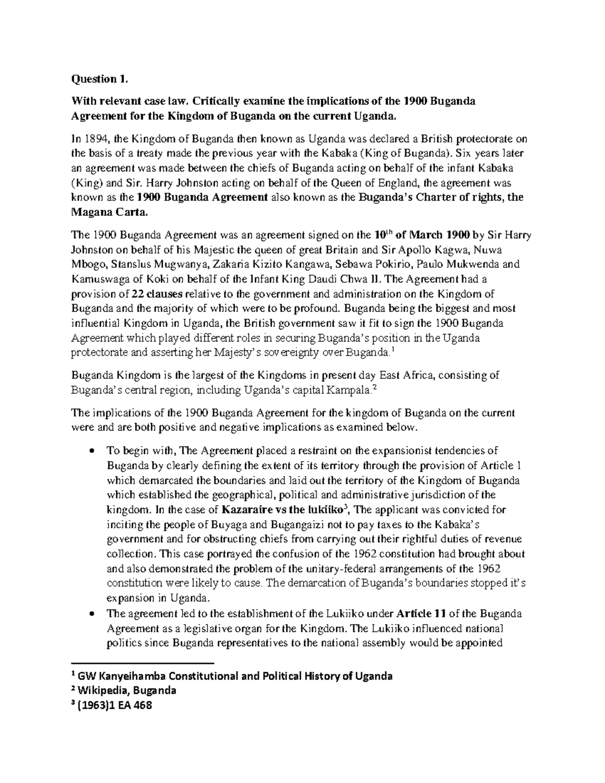 Critical Analysis of the 1900 Buganda Agreement: Implications for ...