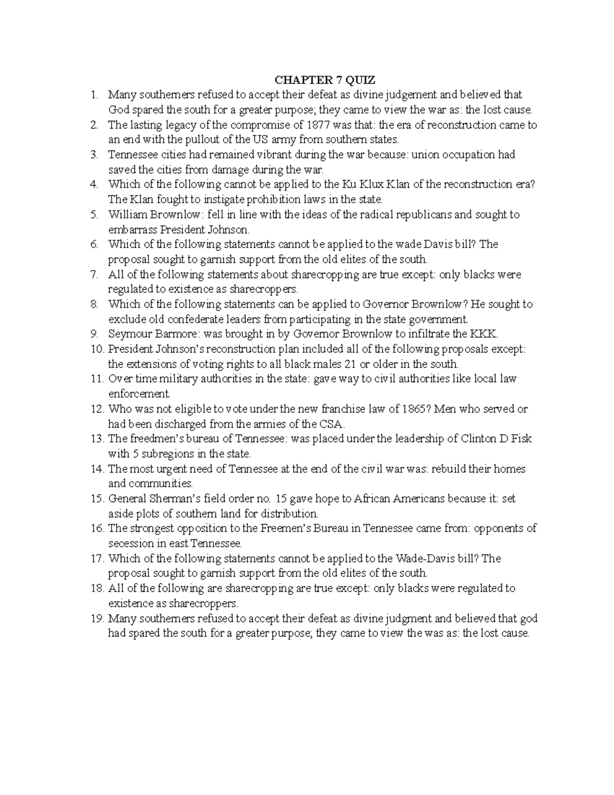 Chapter 7 Quiz - Instructor Pitts: Key Points & Answers - Studocu