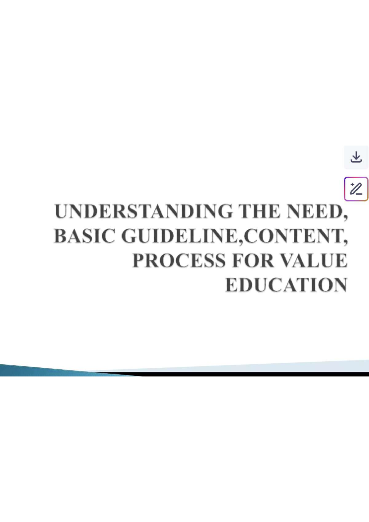 V_ Value Education: Need, Guidelines, and Self-Exploration - Studocu