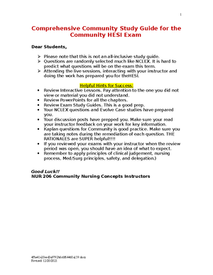 Module 2 Exam - Practice exam community nursing - Module 2 Exam Due No ...