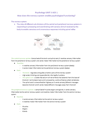 Psych Notes - PSYCHOLOGY UNITS 3 AND 4 2023 - 2027 Study Design Table ...