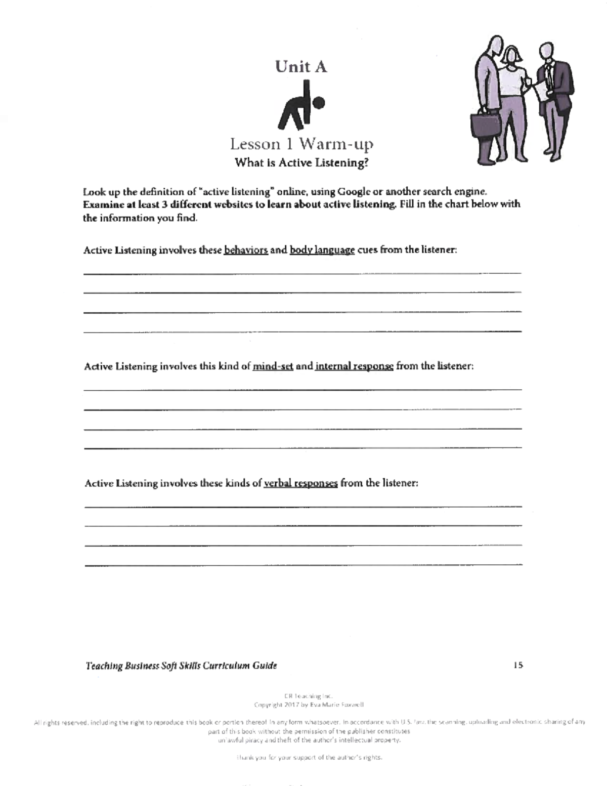 Teaching Business Soft Skills: Unit A Lesson 1 - Active Listening - Studocu