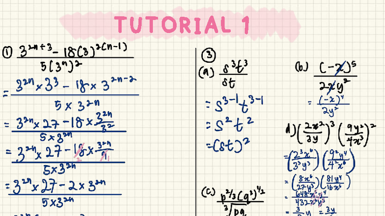 Maths Tutorial 1: Advanced Algebra and Logarithms Concepts - Studocu