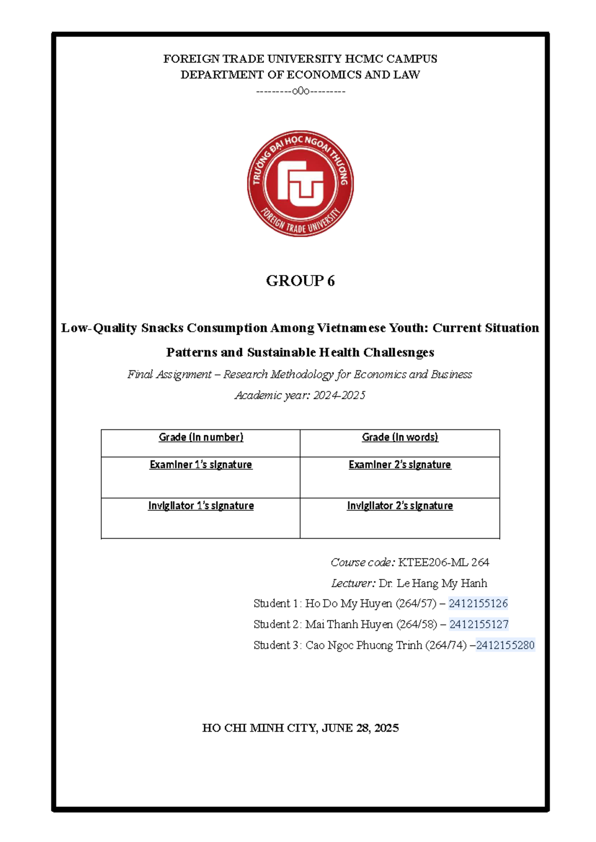 Snacks Consumption Among Vietnamese Youth: Patterns & Health Challenges ...