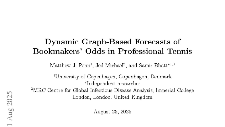 Dynamic Odds Forecasting Model for Professional Tennis (2508) - Studocu