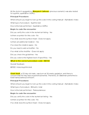 Unit 5 Lab Assignment 2 - Coding Instructions & Patient Diagnoses - Studocu