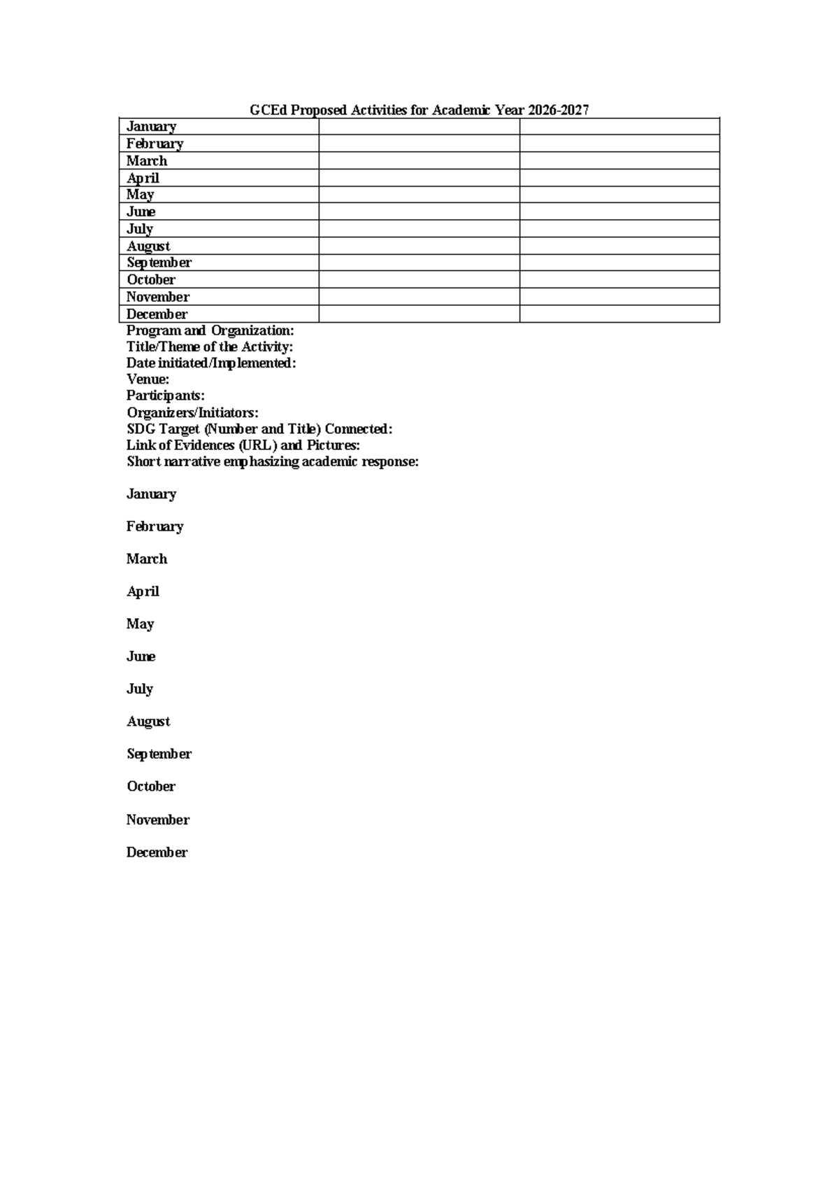 GCEd Proposed Activities for Academic Year 2026 - Language Acquisition ...
