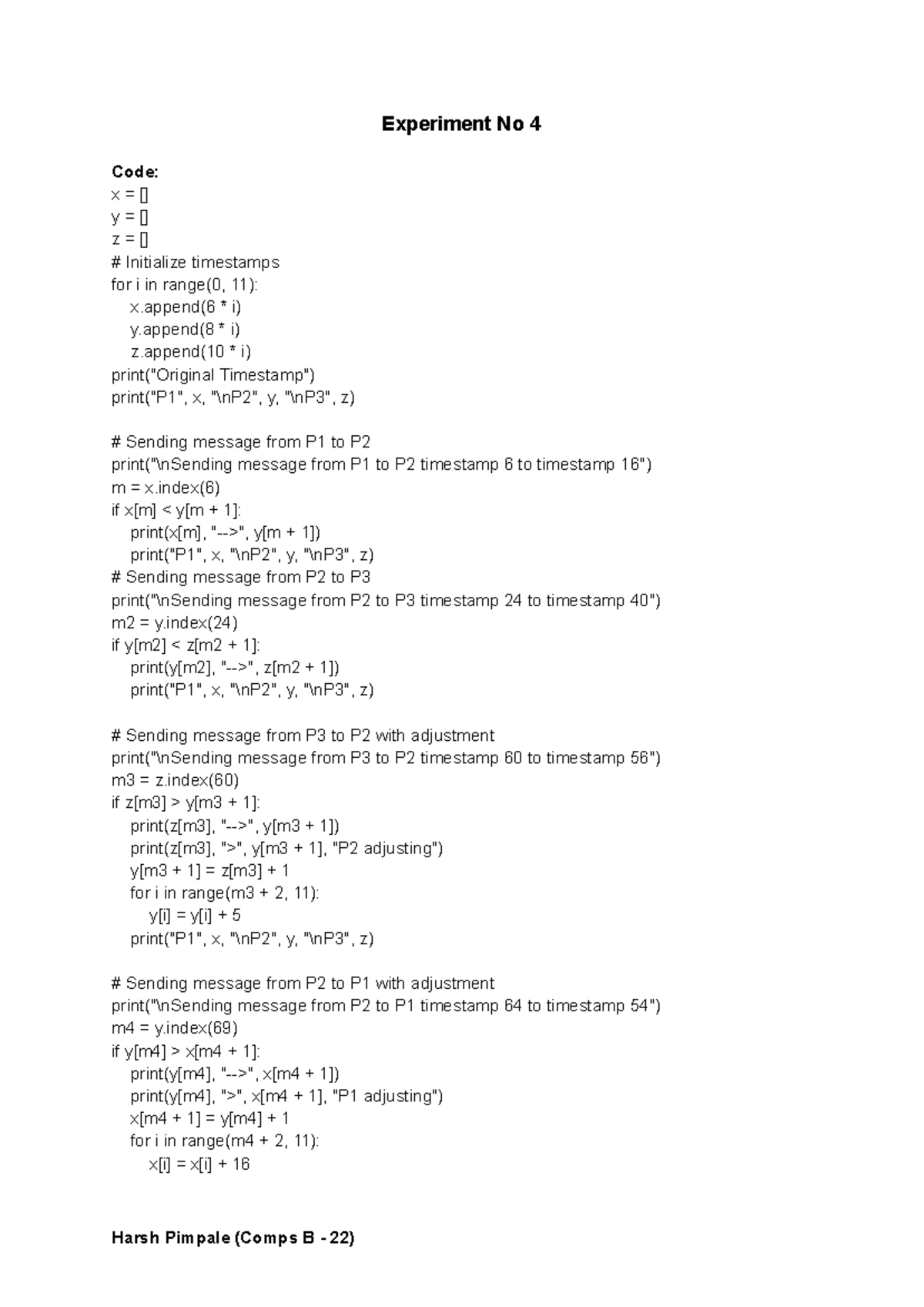 DC Exp 4 - DC EXP 4 - Experiment No 4 Code: x = [] y = [] z = [] # Initialize timestamps for i ...