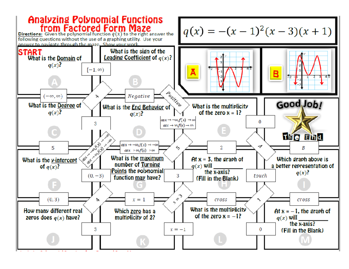 Polynomial Maze Guide - Navigate the Polynomial Challenge - Studocu