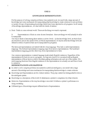 AI -unit-4 - UNIT- USING PREDICATE LOGIC Representation of Simple Facts in Logic Propositional ...