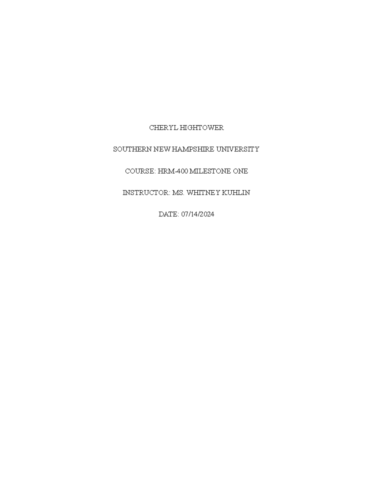 HRM-400 Milestone One: Importance of Change Management in Organizations ...