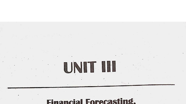 UNIT Financial Forecasting, Planning and Control: Chapter 9 - Strategic ...