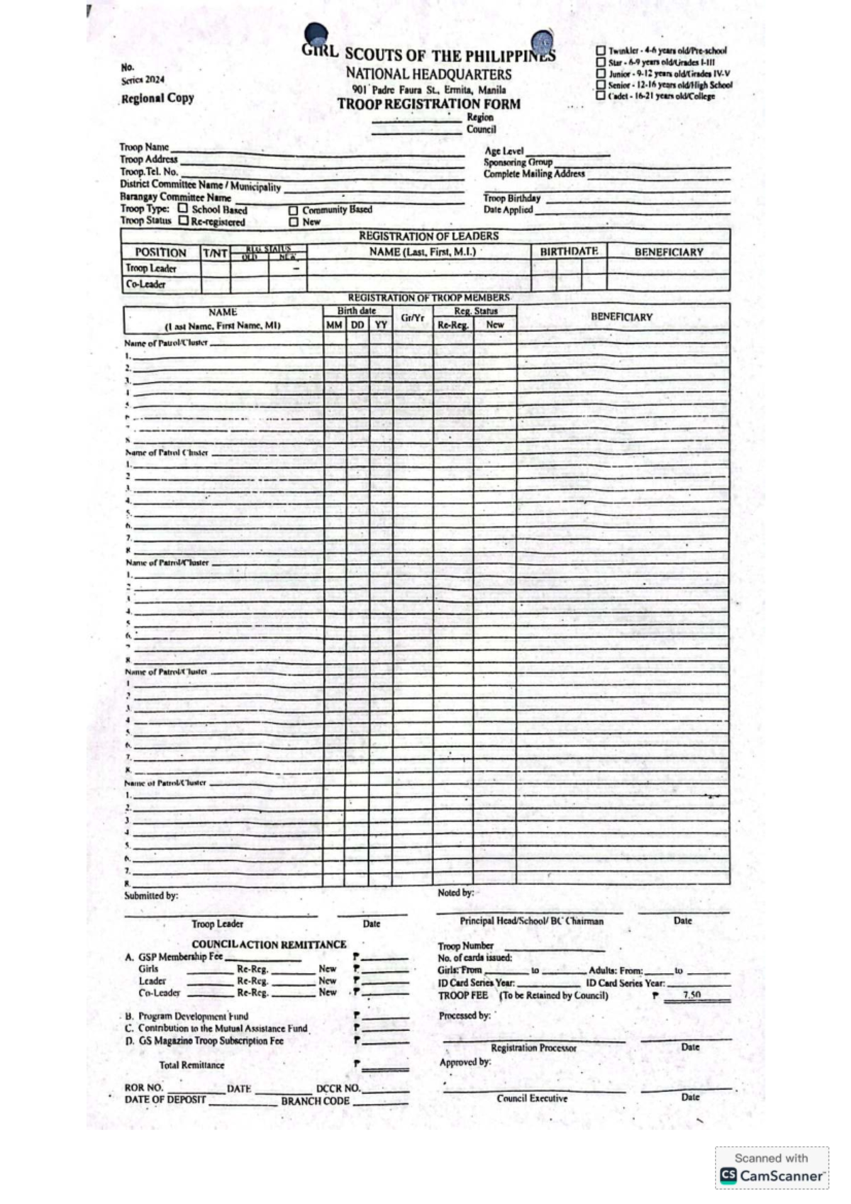 GSP Troop Registration Form 2024: Complete Guide and Details - Studocu