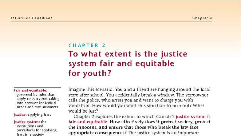 Issues for Canadians: Chapter 2 - Fairness in Youth Justice System ...