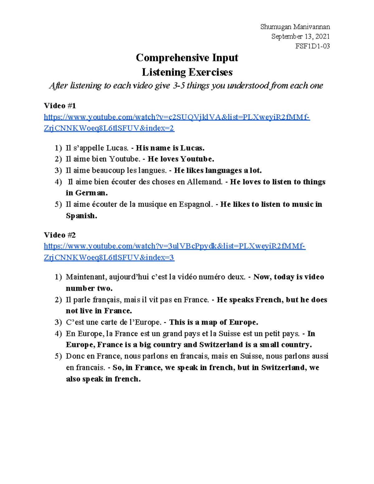 FSF1D1-03 Comprehensive Input Listening Exercises - Studocu