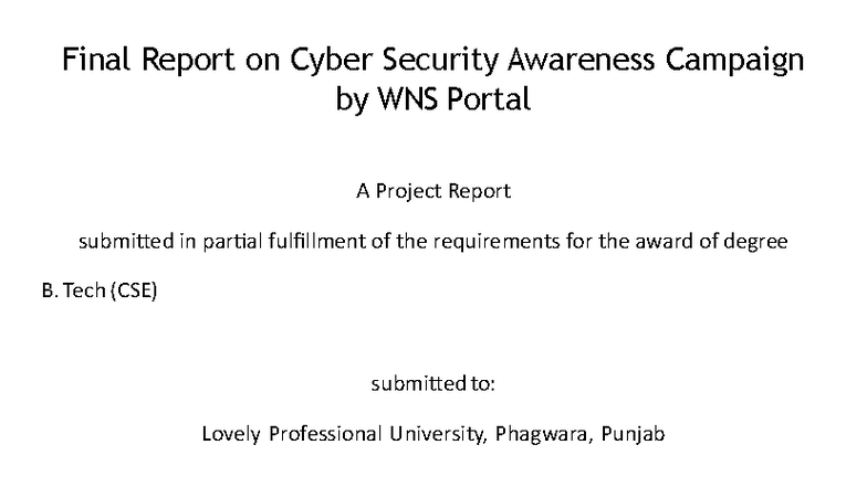 WNS cdp main Pruthviraj Kapase - Final Report on Cyber Security ...