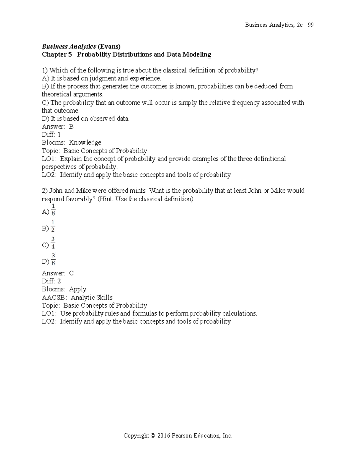 Test Bank chapter 5 - Operation management - KFUPM - Studocu