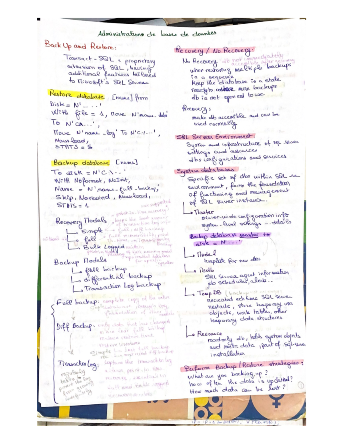 Database Management Concepts and Techniques - Admin. des bases de données - Studocu