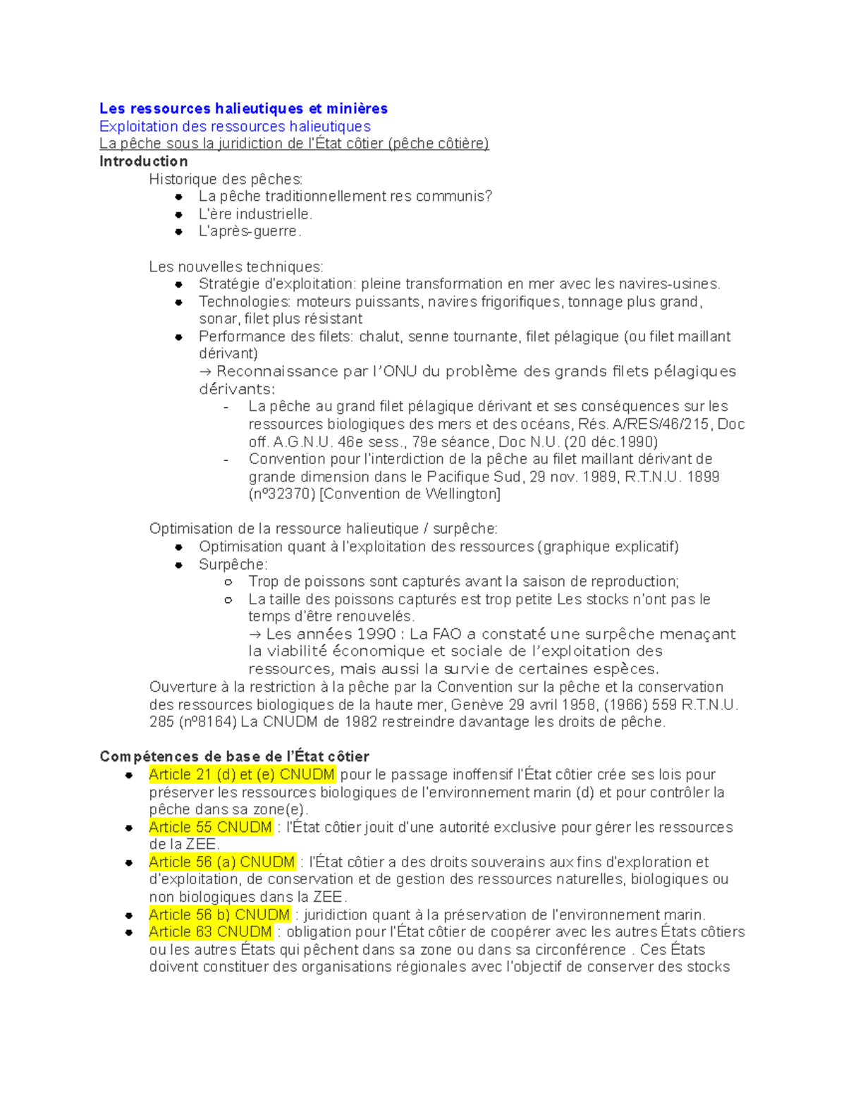 Exploitation des ressources naturelles - Les ressources halieutiques et ...