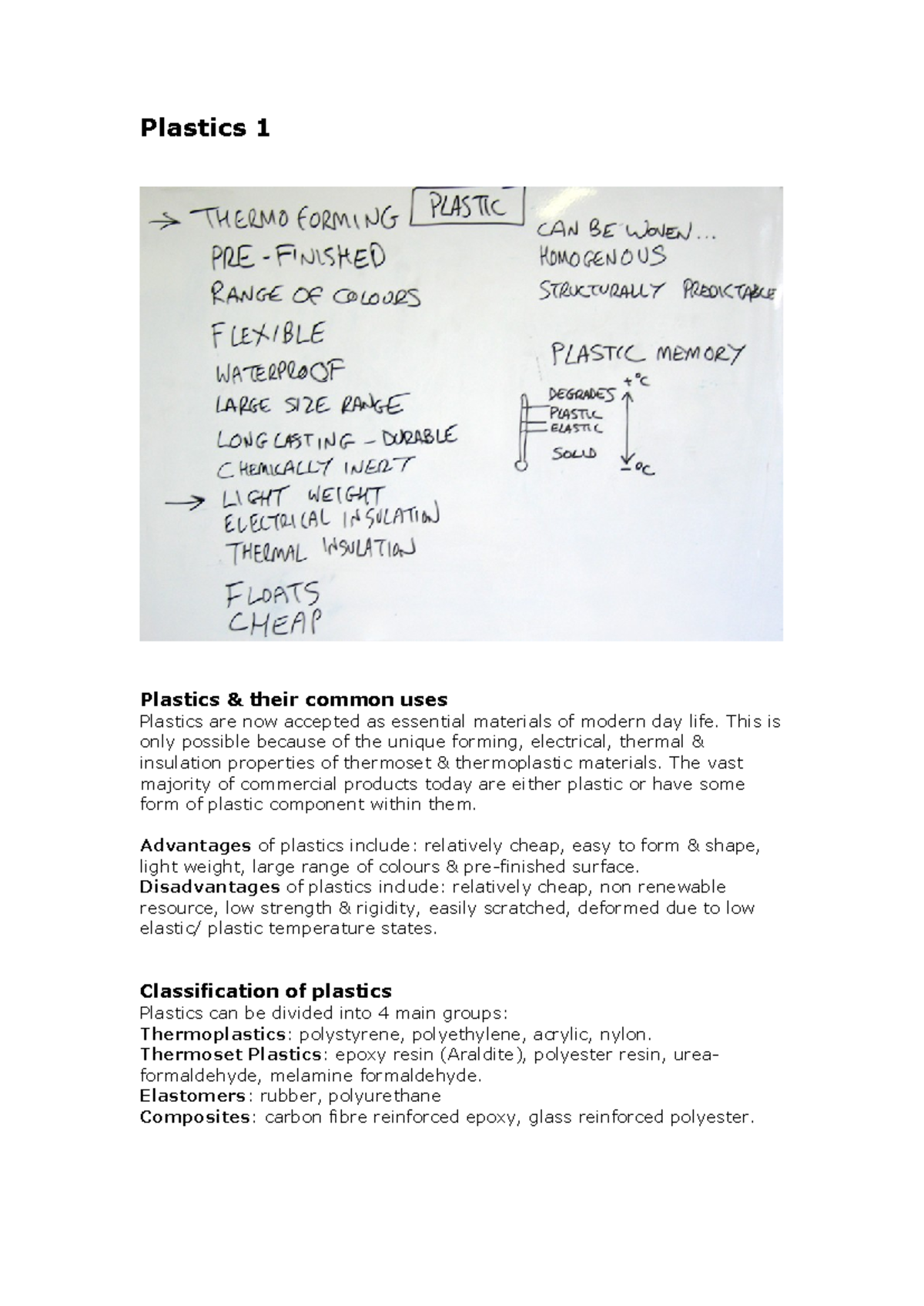 Plastics 1: Common Uses, Properties, and Workshop Techniques (RB1210 ...