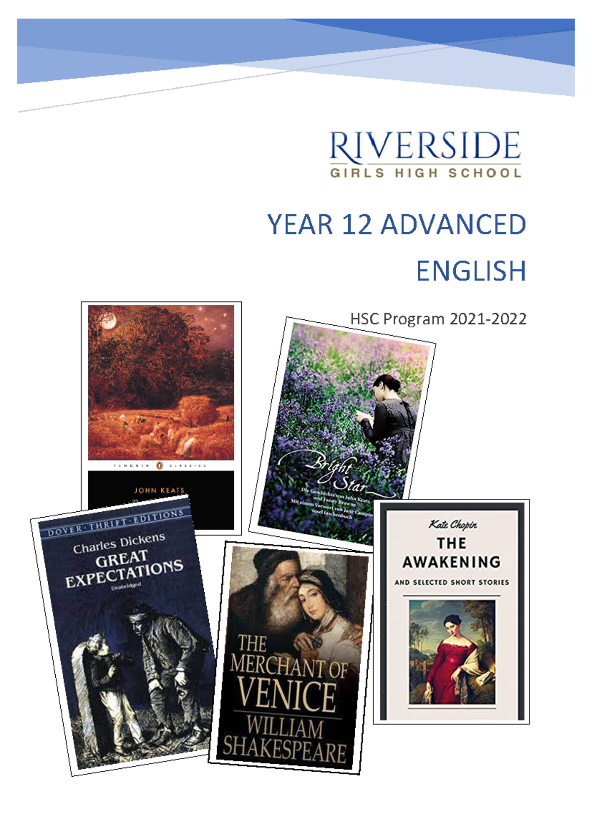 Advanced English 2022 Program - YEAR 12 ADVANCED ENGLISH HSC Program ...