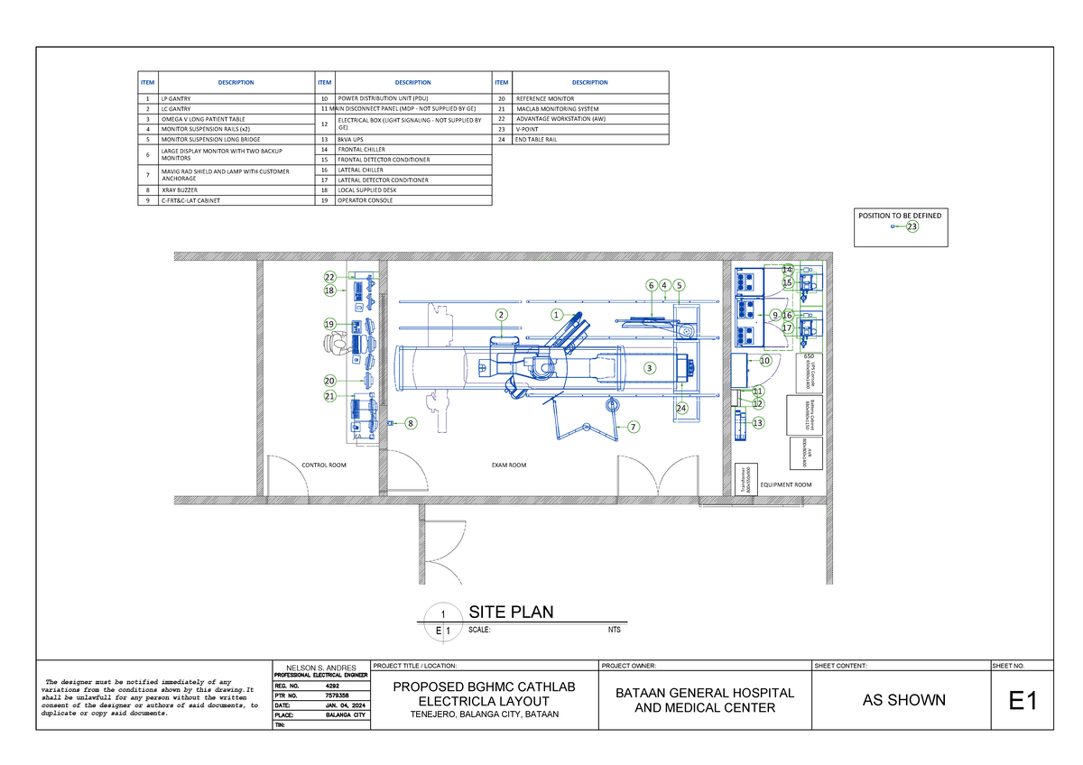 Bghmc Cathlab Electrical Layout and Equipment Details - Studocu