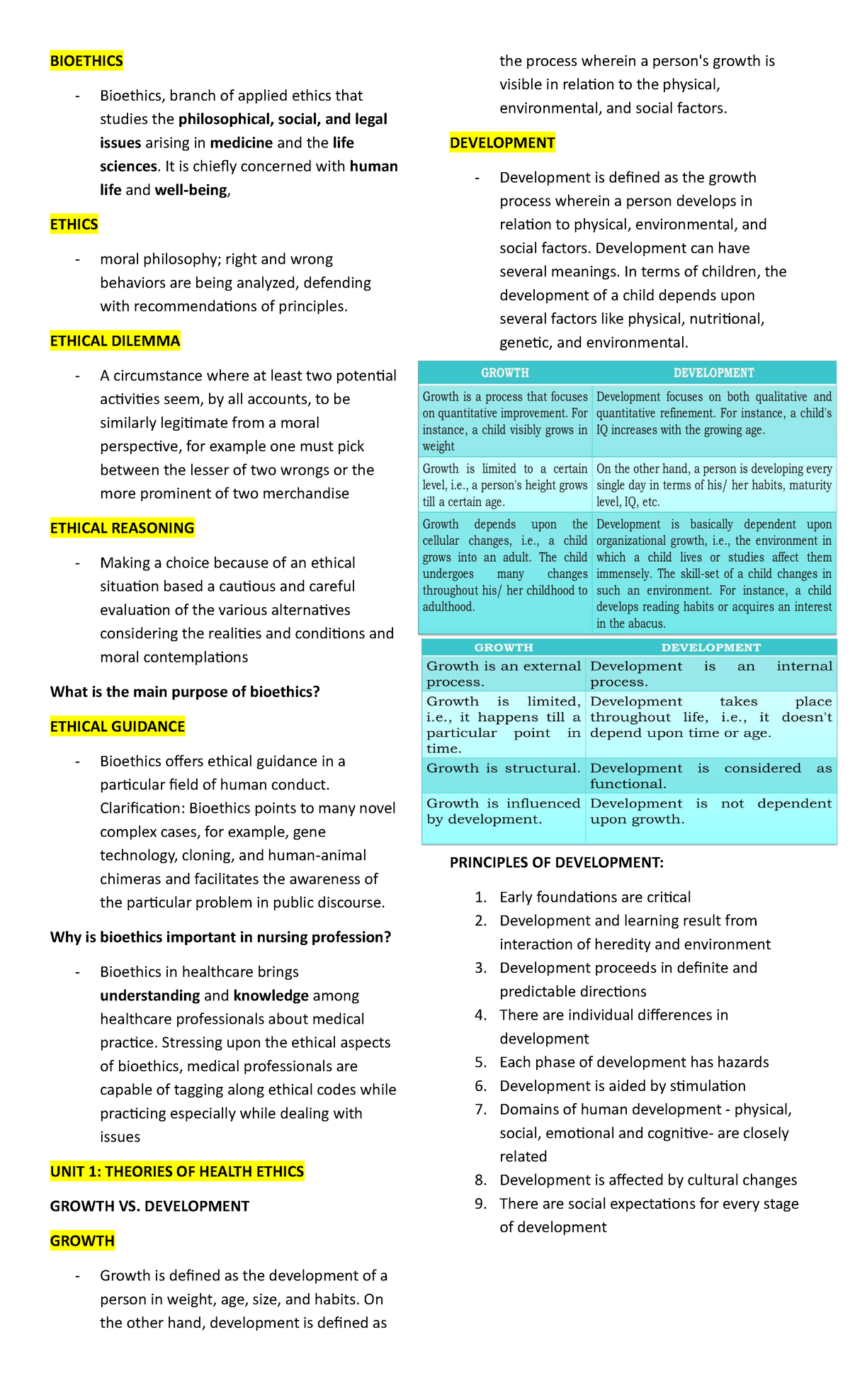 BIOETHICS 101: Prelim Reviewer on Ethical Principles and Theories - Studocu
